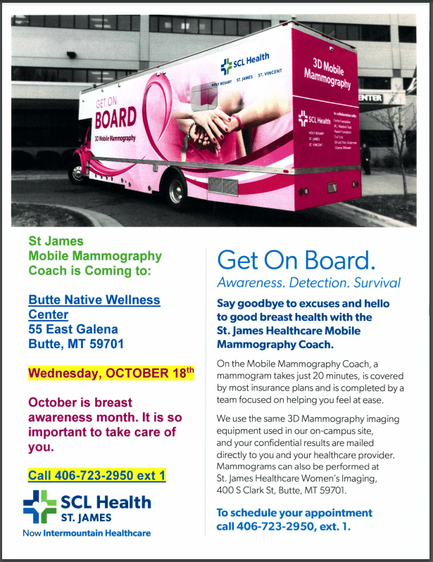 Mobile Mammography Coach @ BNWC - Butte Native Wellness Center